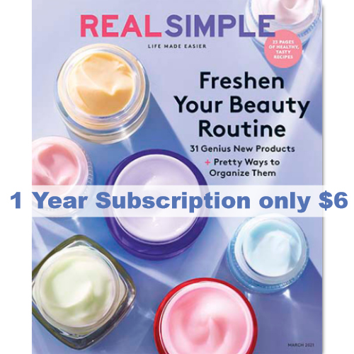 40% off 1-YR Real Simple Magazine Subscription : Only $6