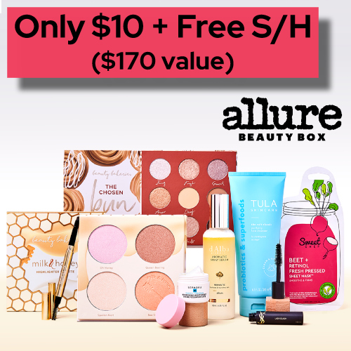 Allure February Beauty Box : Only $10 + Free S/H with coupon ($170 value)