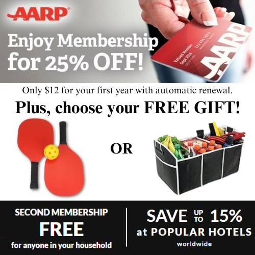 25% off AARP Membership : Only $12 + Free Pickleball Set or Free Insulated Trunk Organizer